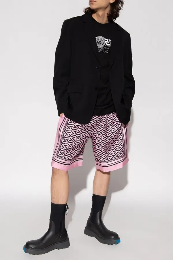Versace Logo Printed Crewneck T-shirt