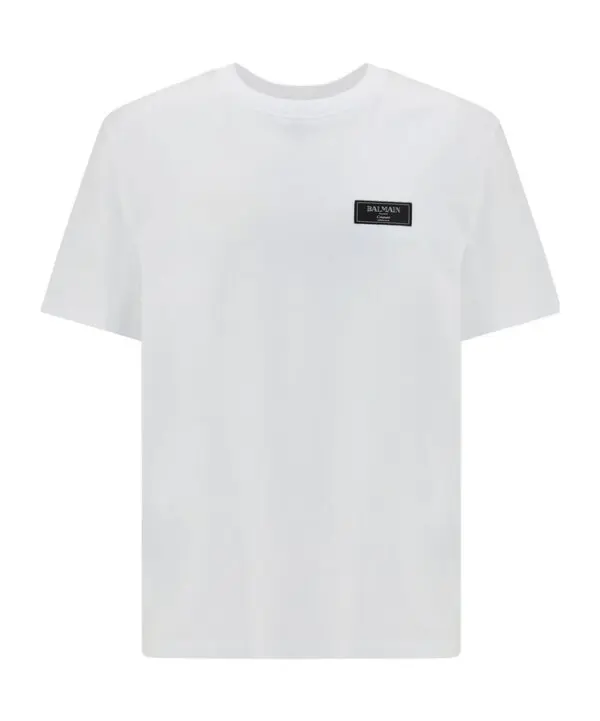 Balmain Logo Motif Crewneck T-shirt - White
