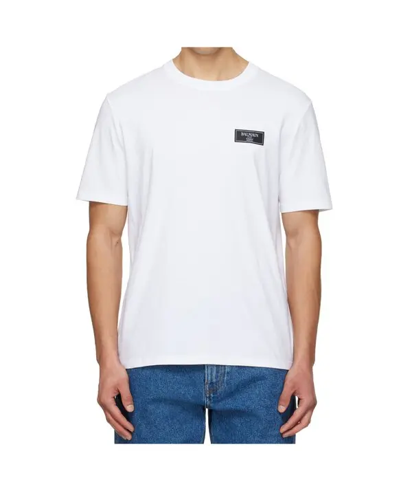 Balmain Logo Motif Crewneck T-shirt - White