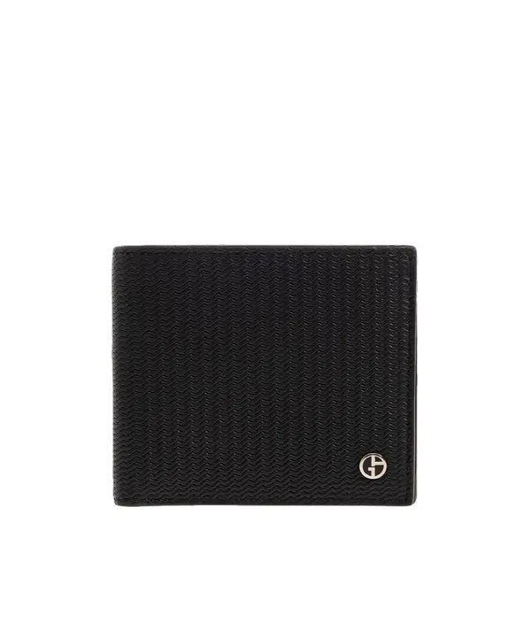 Giorgio Armani Wavy-embossed Bi-fold Wallet - Black