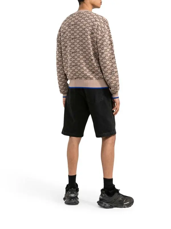 Off-White All-over Monogram Crew Neck Jumper - Nude