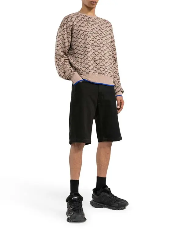 Off-White All-over Monogram Crew Neck Jumper - Nude