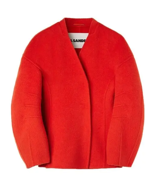 JIL SANDER Wool-blend V-neck Jacket - Red