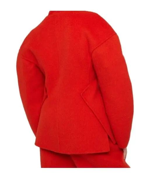 JIL SANDER Wool-blend V-neck Jacket - Red