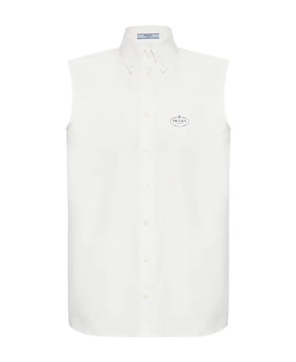 Prada Sleeveless Lapel Shirt