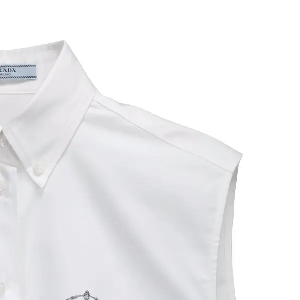 Prada Sleeveless Lapel Shirt