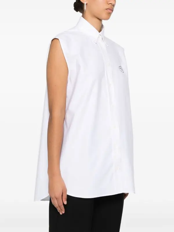 Prada Sleeveless Lapel Shirt