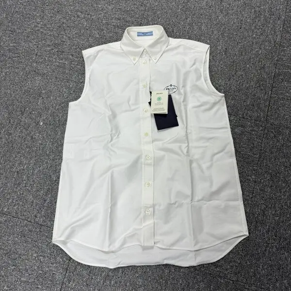 Prada Sleeveless Lapel Shirt