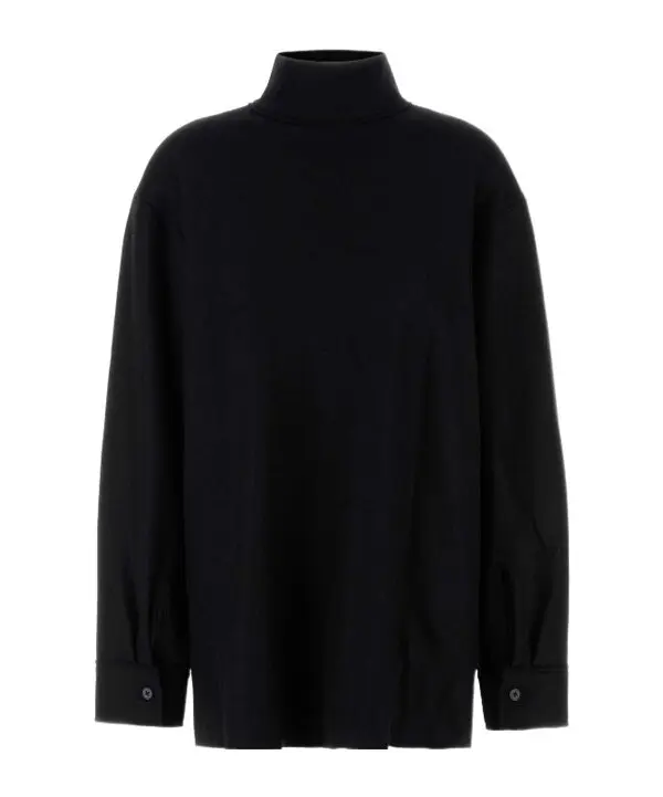JIL SANDER High-neck Knitted Jumper With Buckle Cuffs