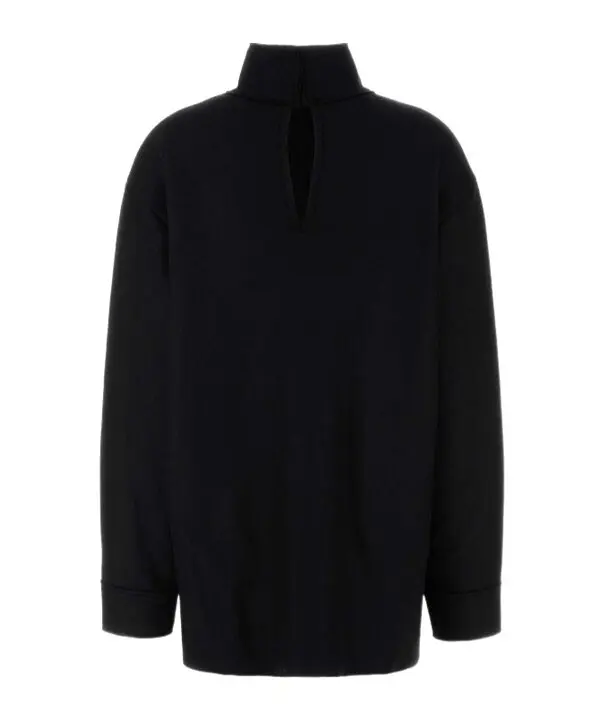 JIL SANDER High-neck Knitted Jumper With Buckle Cuffs