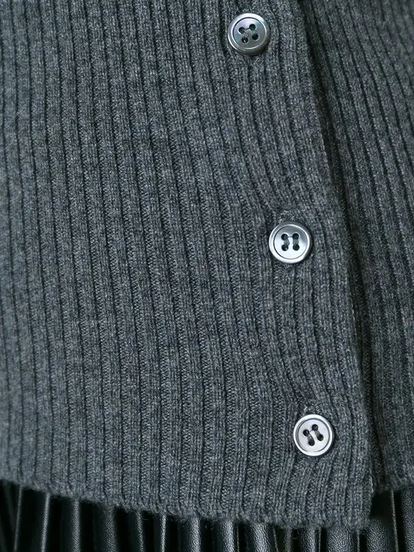 Thom Browne Sleeveless Crew Neck Cashmere Shell Top With 4-bar Stripe