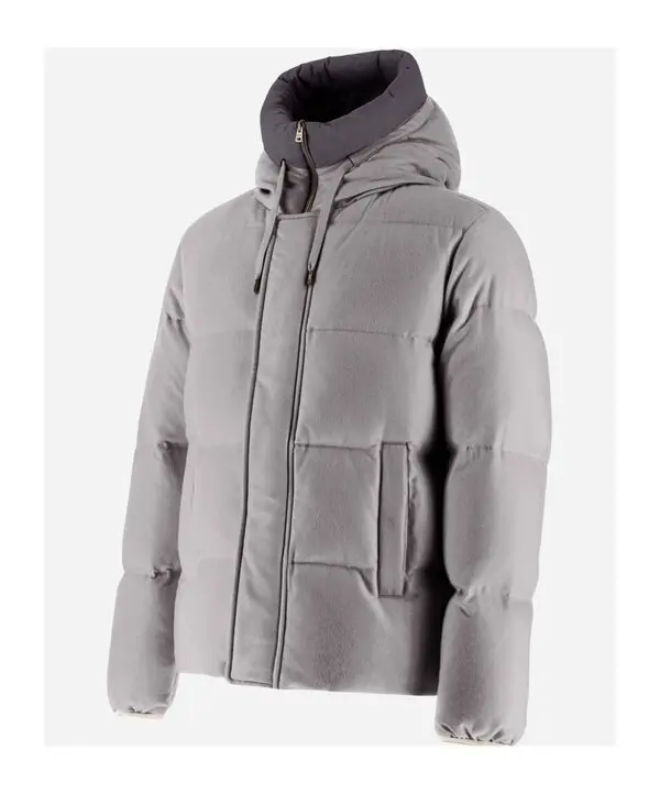 Herno Long-sleeved Hooded Down Jacket - Grey