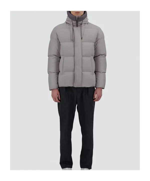 Herno Long-sleeved Hooded Down Jacket - Grey
