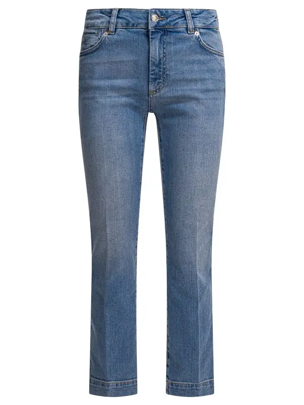 Sportmax Logo Patch Skinny Jeans - Blue