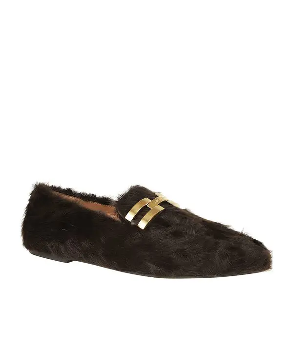 AQUAZZURA Furry Brandi Moccasins