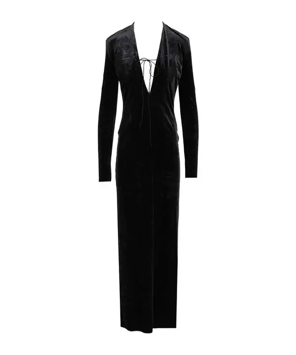 AMAZUIN Lara Velvet Maxi Dress