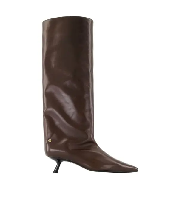 ANINE BING Tall Hilda Point-toe Boots - Dark Brown