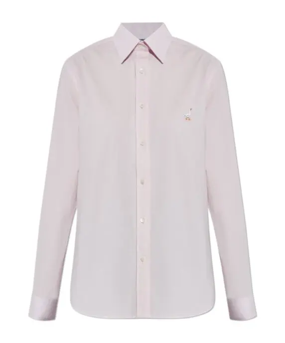 Moschino Embroidered Poplin Shirt - Pink