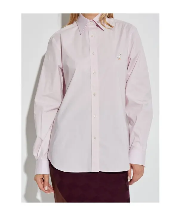 Moschino Embroidered Poplin Shirt - Pink