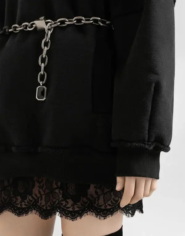 Dolce & Gabbana Ruffled-sleeve Drawstring Sweatshirt