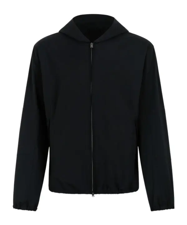 Herno Hooded Zip-up Jacket - Black