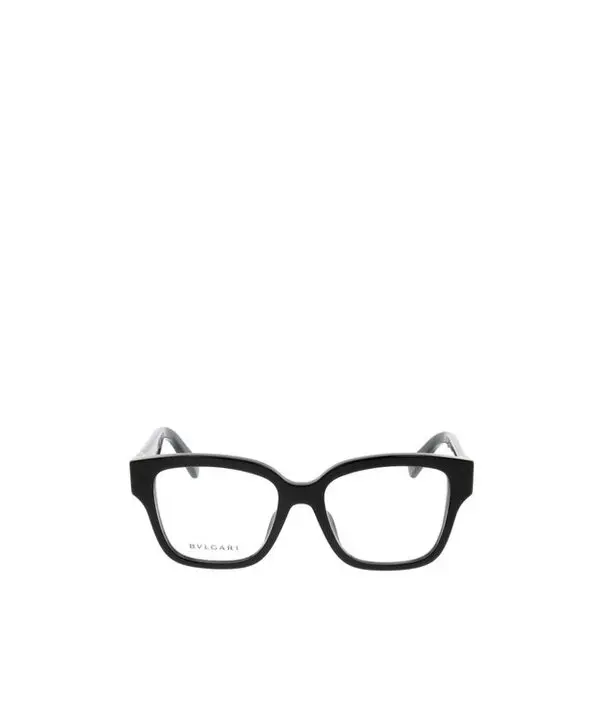 BVLGARI Square Frame Eyeglasses With Logo Detail - Black