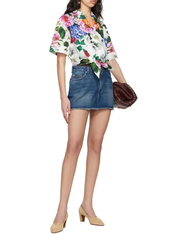 Dolce & Gabbana Floral Print Cropped Shirt