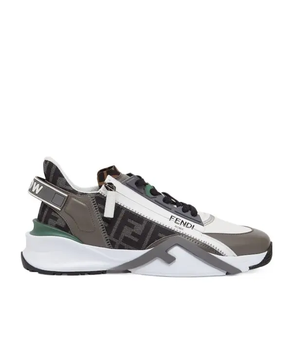 Fendi Flow Ff Jacquard Sneakers - Black