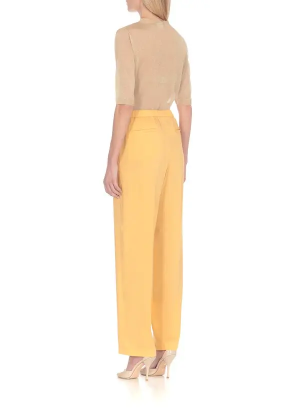 Fabiana Filippi Elastic Waist Wide-leg Trousers - Yellow