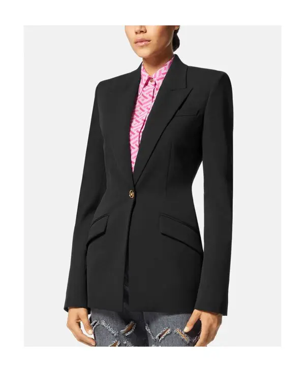 Versace Single-breasted Notched Lapel Blazer