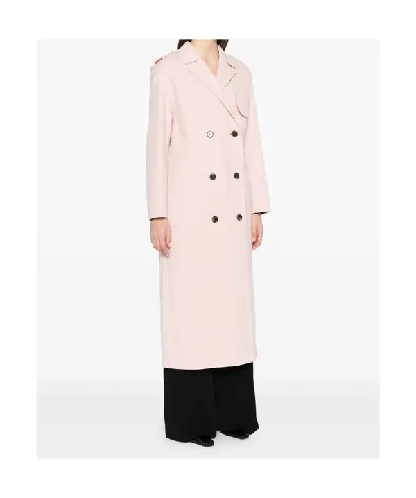 Theory Double-breasted Notched Lapel Coat - Pink