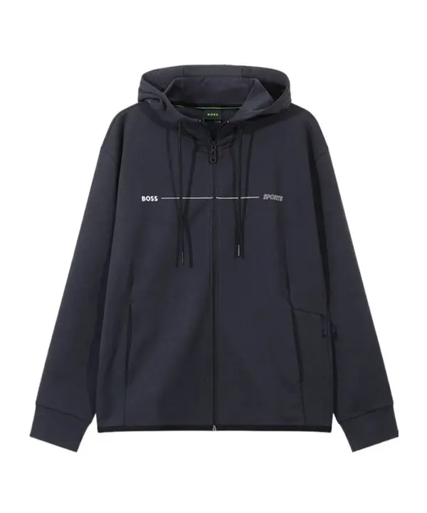 Hugo Boss Logo Print Zip-up Hoodie