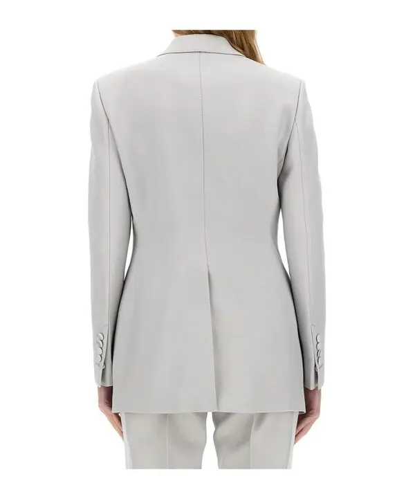 TOM FORD Lustrous Barathea Single-breasted Tuxedo Jacket - Light Grey
