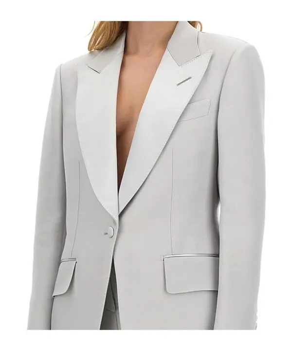 TOM FORD Lustrous Barathea Single-breasted Tuxedo Jacket - Light Grey