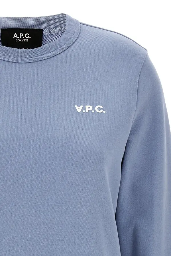 A.p.c. Logo Flocked Boxy Fit Sweatshirt