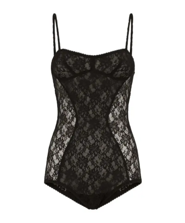 Attico Lace Bodysuit - Black
