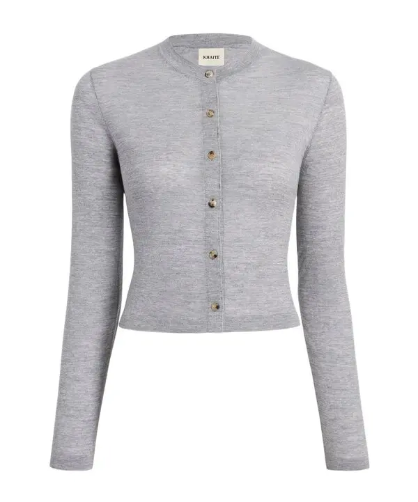 Khaite Button-front Wool-blend Cardigan - Gray