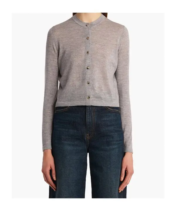 Khaite Button-front Wool-blend Cardigan - Gray