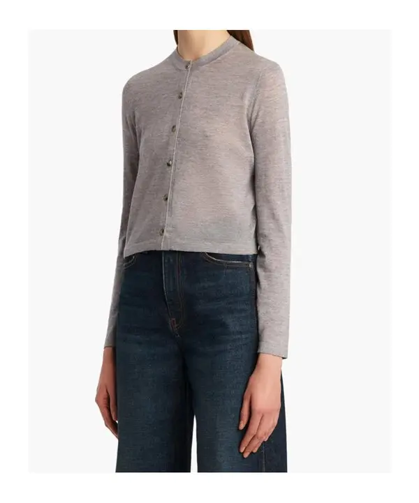 Khaite Button-front Wool-blend Cardigan - Gray