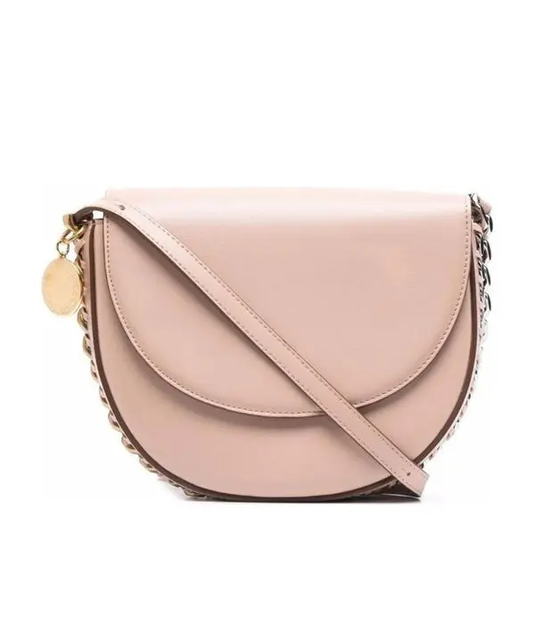 Stella McCartney Chain-trimmed Foldover Top Shoulder Bag - Nude