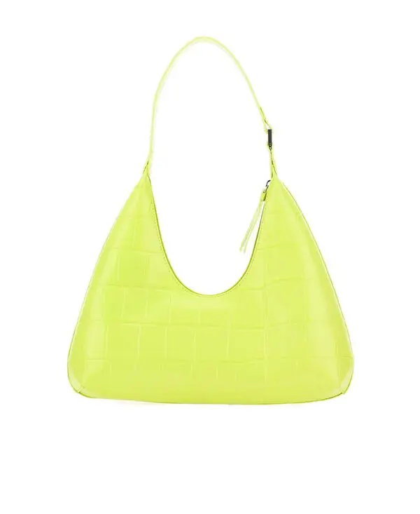 By Far Amber Croc Effect Leather Shoulder Bag - Yellow