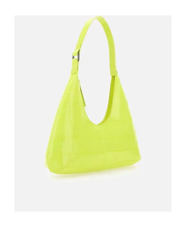 By Far Amber Croc Effect Leather Shoulder Bag - Yellow