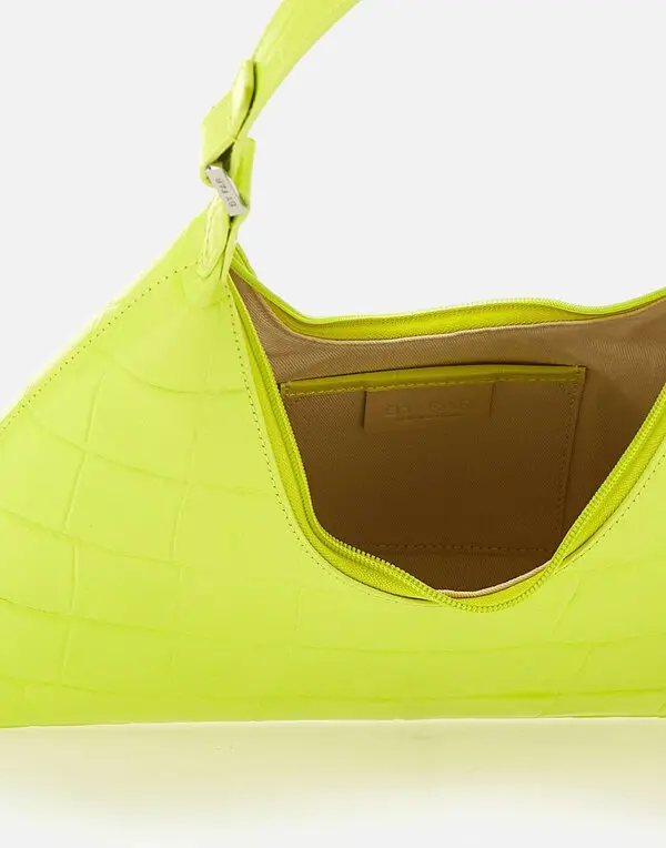 By Far Amber Croc Effect Leather Shoulder Bag - Yellow