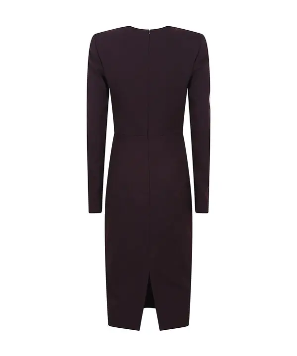 Victoria Beckham Long Sleeve Fitted Dress - Black