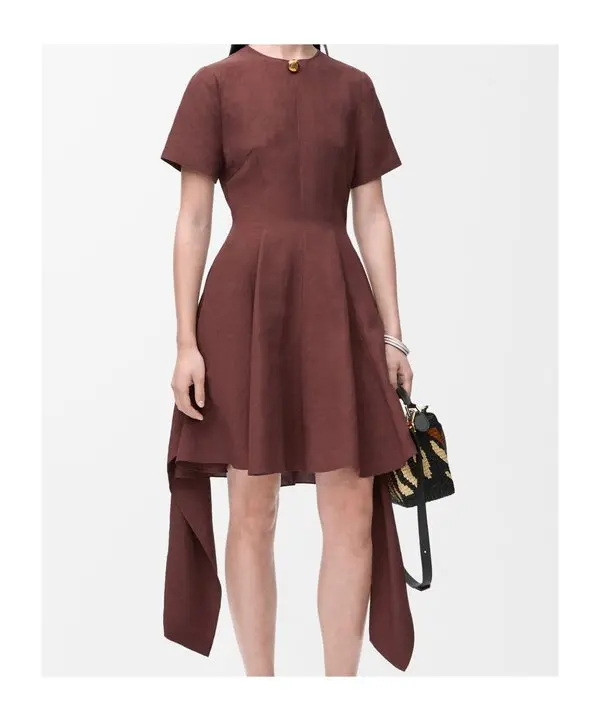 Loewe Layered Draped Dress - Brown