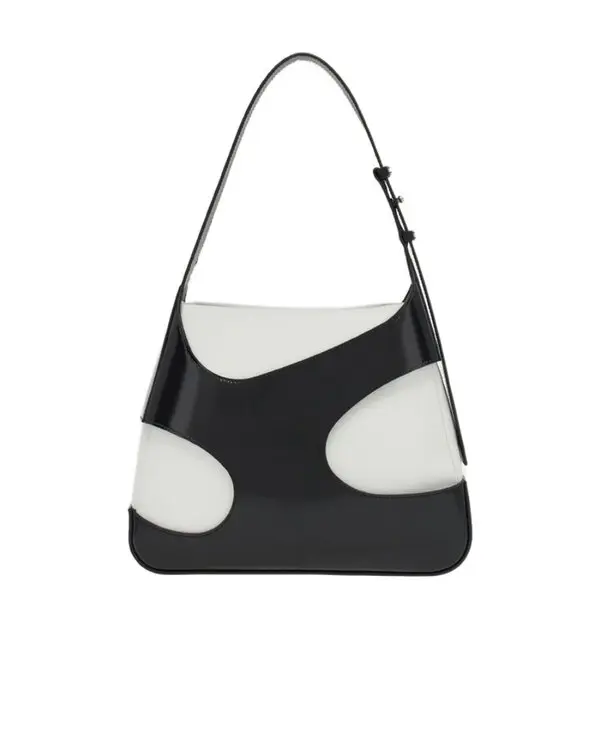 FERRAGAMO Cut-out Detailed Logo Debossed Shoulder Bag - Black