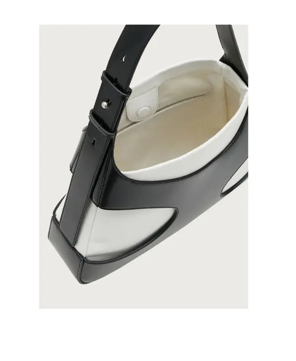 FERRAGAMO Cut-out Detailed Logo Debossed Shoulder Bag - Black