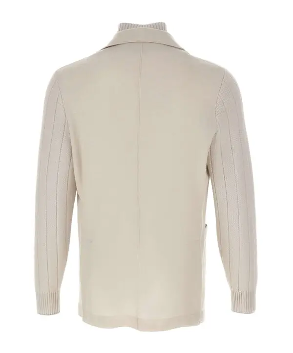 Eleventy Single-breasted Ribbed-knit Blazer