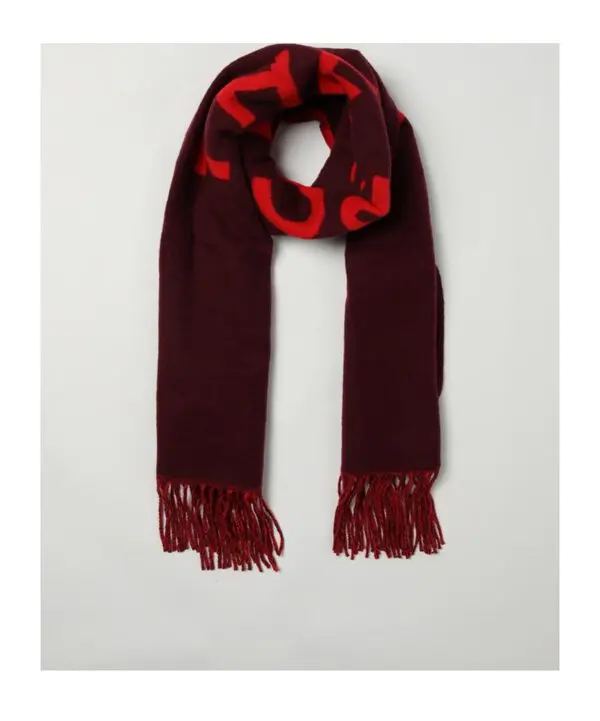 Marc Jacobs Logo Jacquard Fringed-edge Scarf - Brown