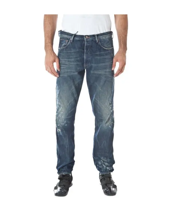 Emporio Armani Distressed Logo Denim - Blue